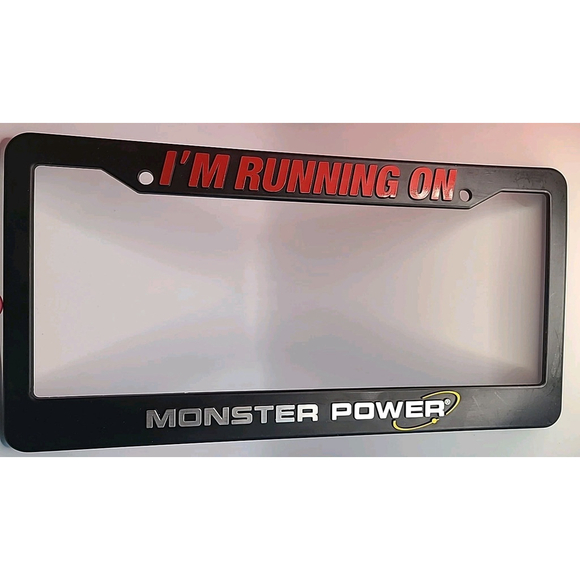 Monster | Other | Vintage Monster Audio License Plate Frame Im Running ...